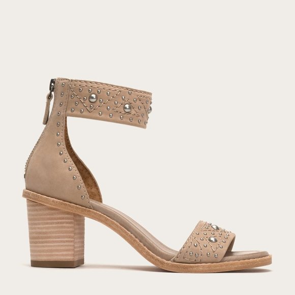 Frye | Shoes | Frye Brielle Studded Deco Wood Ankle Strap Heels | Poshmark